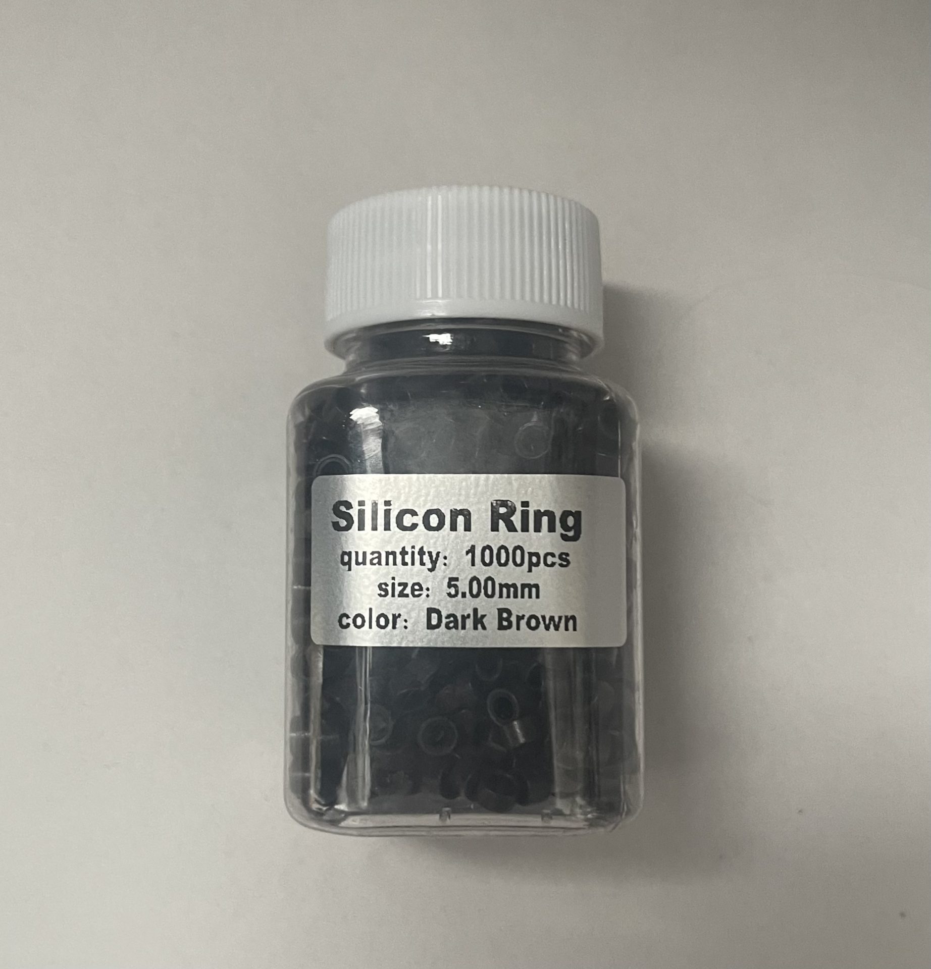 5mm Silicone Lined Aluminum Micro Rings - Dark Brown - Hair Closures ...